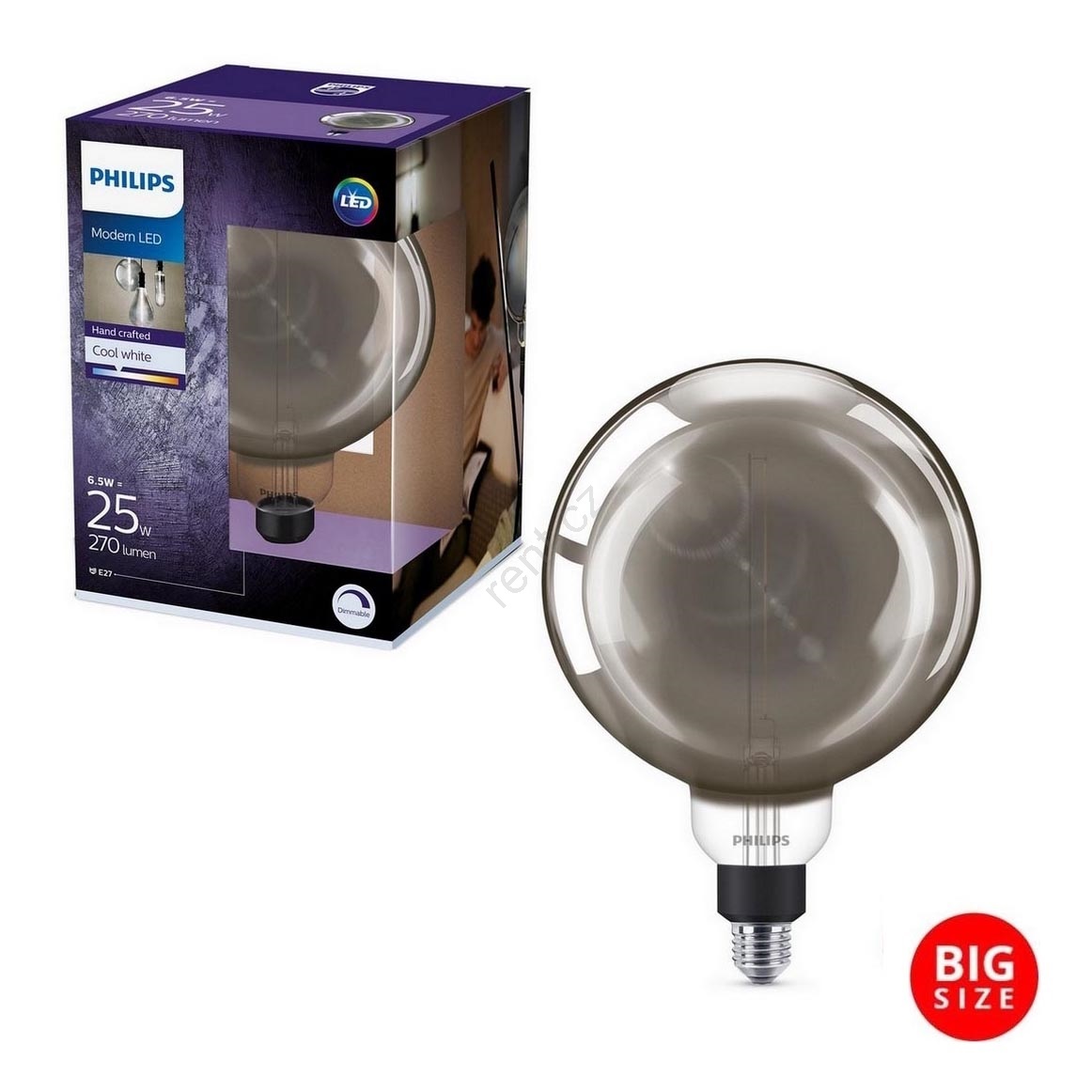 Led Stmívatelná žárovka Smoky Vintage Philips G200 E27 6 5w 230v Rent Cz