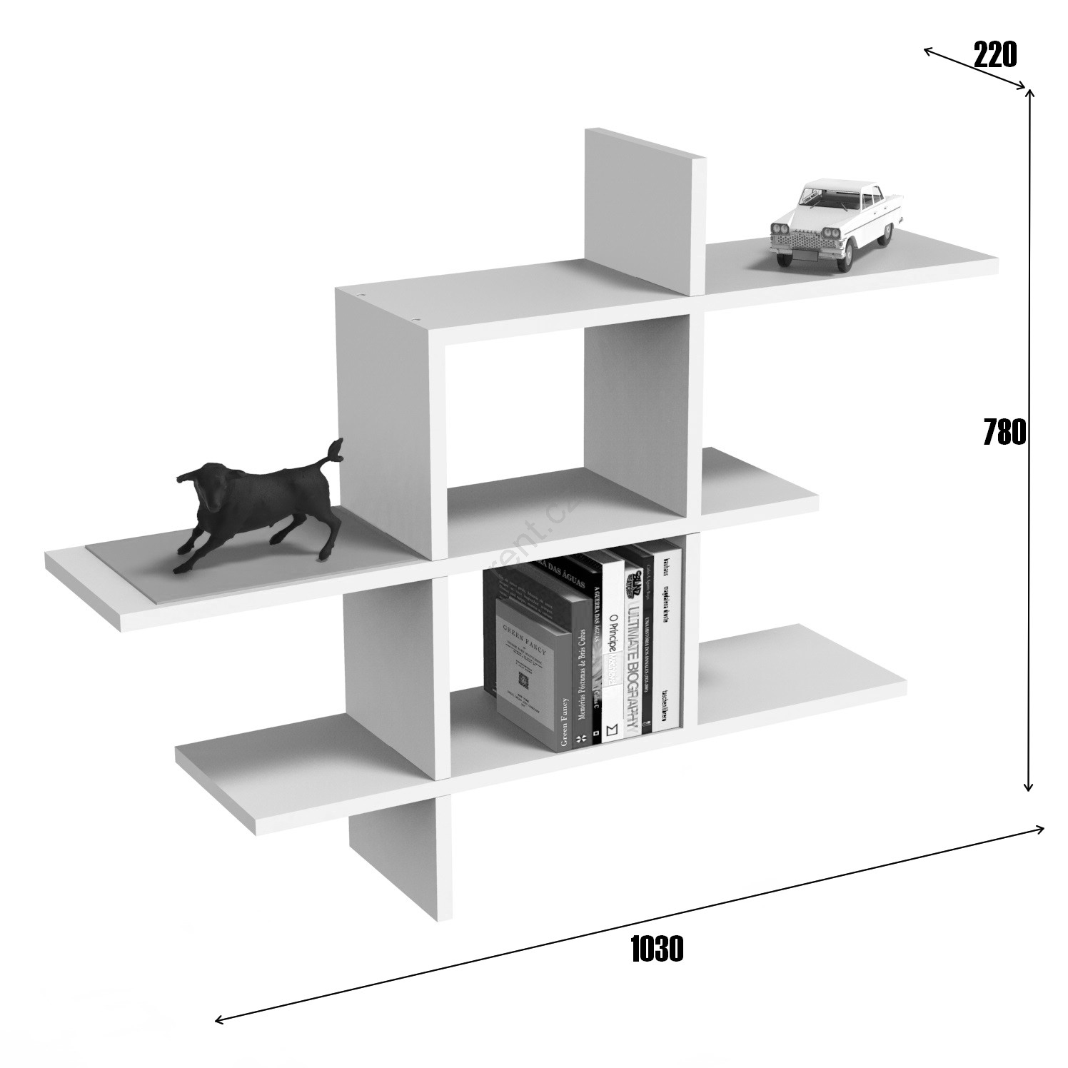 Nástěnná police PELO 78x103 cm wenge | rent.cz