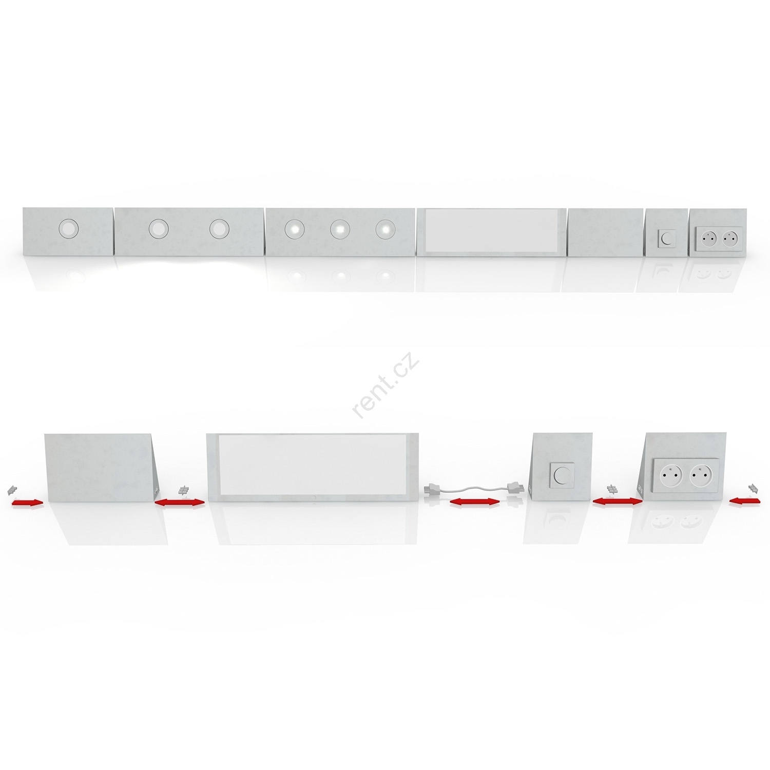 Philips 33466/17/36 - Zásuvka pod kuchyňskou linku FINESSE 2x230V | rent.cz