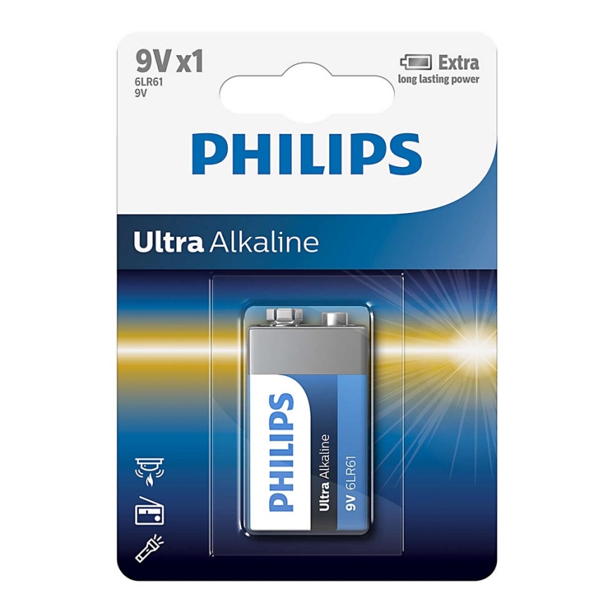 Philips 6LR61E1B/10 - Alkalická baterie 6LR61 ULTRA ALKALINE 9V | rent.cz